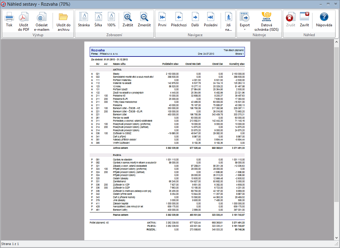 Modul účetnictví programu DUEL | Ježek software